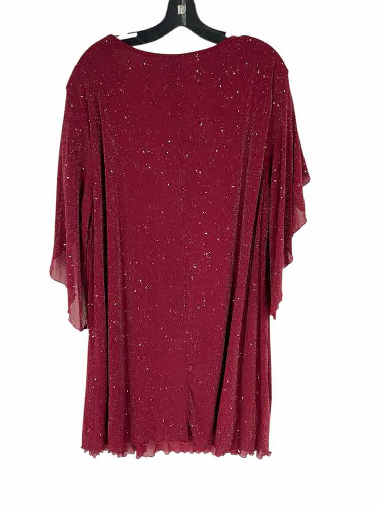 earo Size 4X maroon glitter Plus Short-sleeve Dress – Better Than Before Consignment